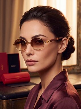 Cartier | Accessories | Cartier Gold Frame Sunglasses With Brown Lenses ...
